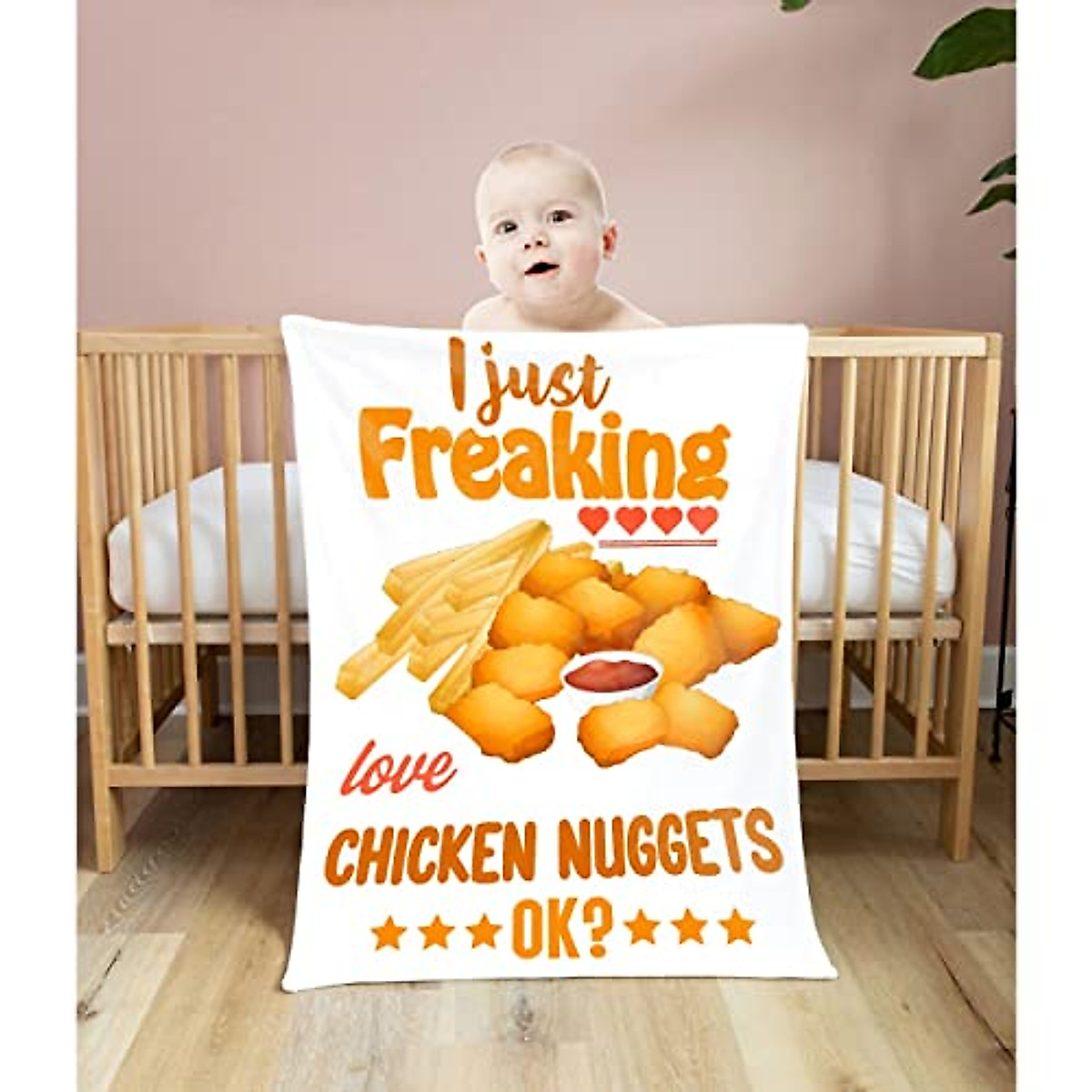 I Just Freaking Love Chicken Nuggets Ok？ Flannel Blanket Cozy Soft and Fleece Throw Blankets for Adult Kids Couch Bed Sofa All Seasons Microfiber Decor Gifts 40"x30"for Pets