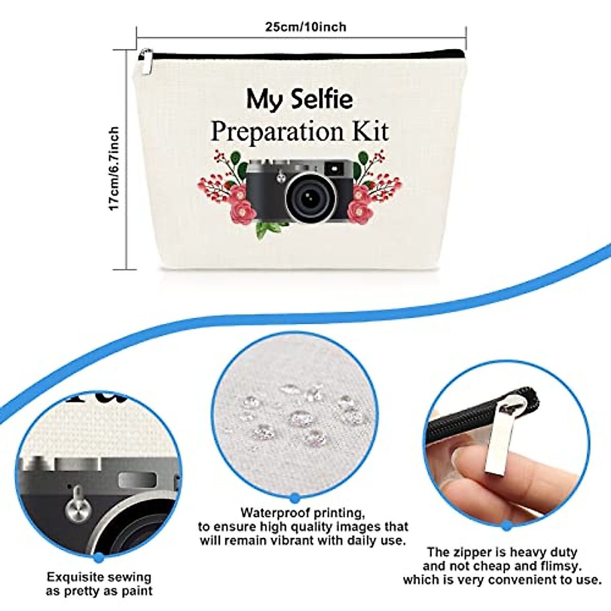 Photography Lover Gifts Makeup Bag Photography Gifts Camera Cosmetic Bag Graduation Christmas Birthday Gifts for Friend Sister Photographer Photography Lover Inspirational Gifts Travel Makeup Bag