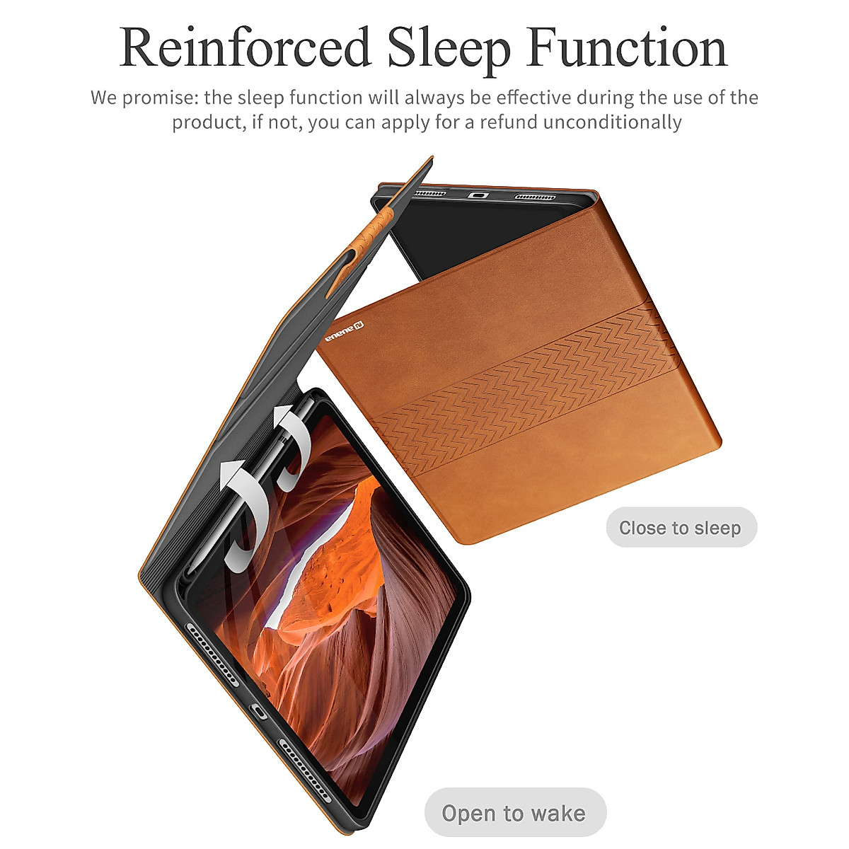 auaua Case for iPad 10th Generation 2022, 10.9 inch Case with Pencil Holder, Auto Sleep/Wake, Adjustable Stand, PU Leather (Brown)