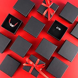 WSICSE 12 Pcs Jewelry Gift Boxes, Small Gift Boxes for Necklace Ring Bracelet Earring Cotton Filled Jewelry Box for mothers day Jewelry Gifts Organizer