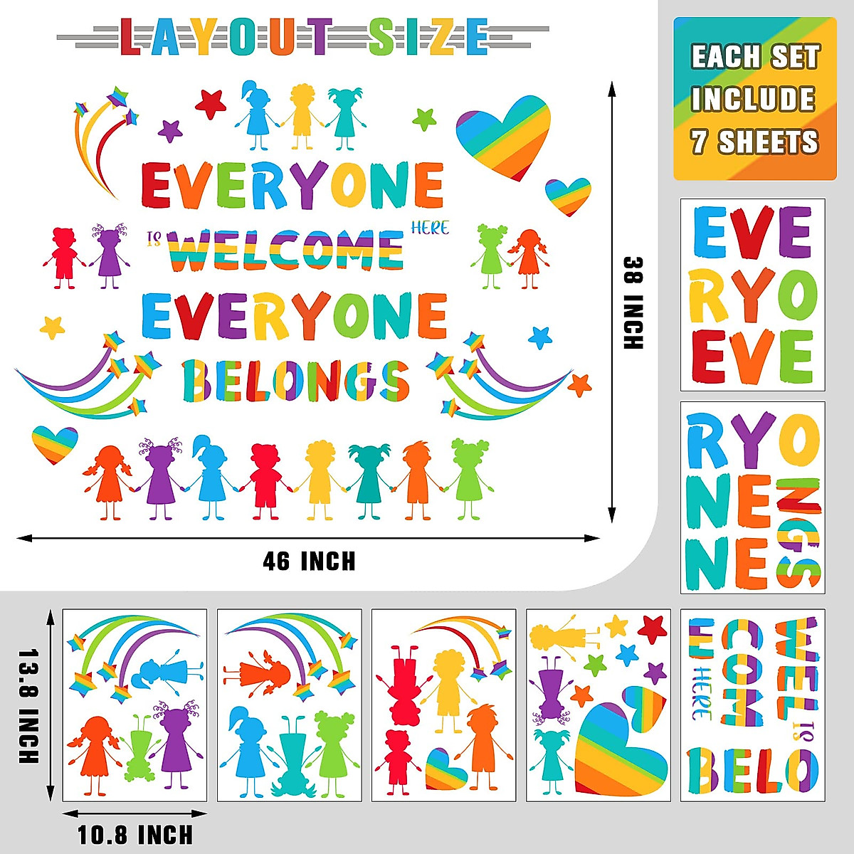 Yinder Kids Wall Decals Classroom Decals Playroom Wall Decor Wall Decals Daycare Decals Motivational Wall Decals Positive Saying Sticker Splatter Wall Sticker for Kids Bedroom Nursery