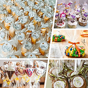 VGOODALL 200PCS Clear Cellophane Bags, 4x6inch Plastic Gift Bags Treat Bags with Ties Cookie Bags Candy Bags for Party Christmas Gift Wrapping