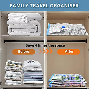 kissleaf Vacuum Storage Bags for Travel with Electric Air Pump,15 Pack(3 Jumbo,3 Large,3 Medium,3 Small,3 Roll Up Bags) Double Zip Seal Space Saver Bag for Comforters,Clothes,Mattress,Blanket, Duvets