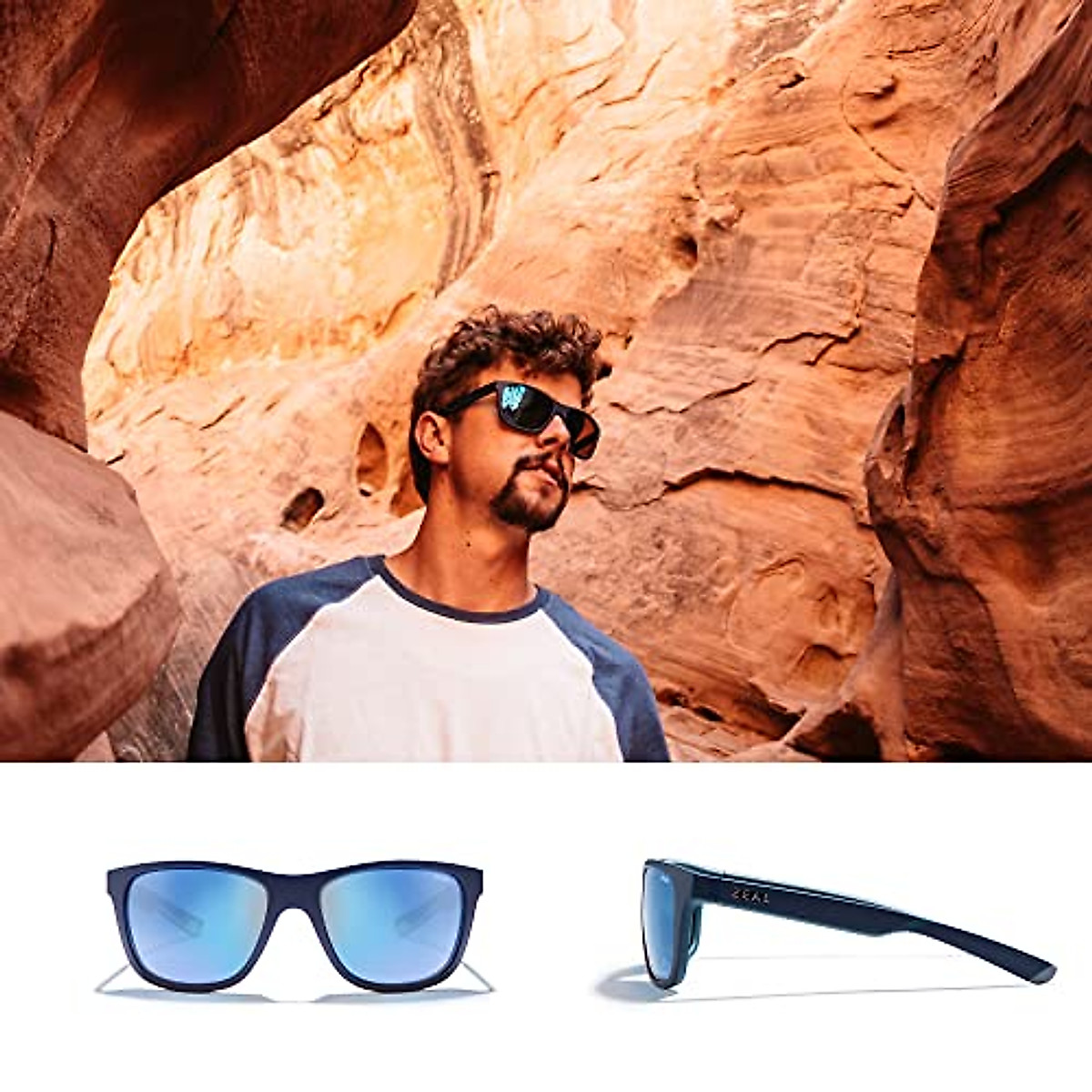 Zeal Optics Radium Square Sunglasses, Atlantic Blue/Polarized Horizon Blue Lens, One Size