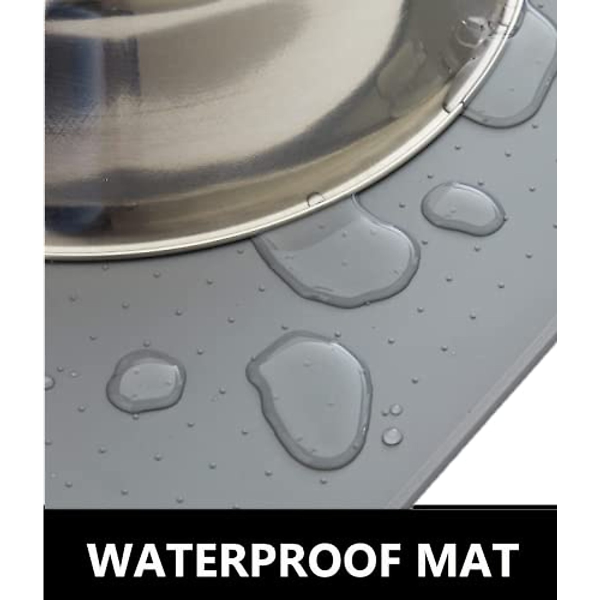 NemoHome Jumbo Under Garbage Can Mat 15.7"x 23.6" Raised Edge Non Slip Waterproof Trash Can Mat Floor Carpet Wall Scratches Protective Silicone Rubber Tray for Kitchen