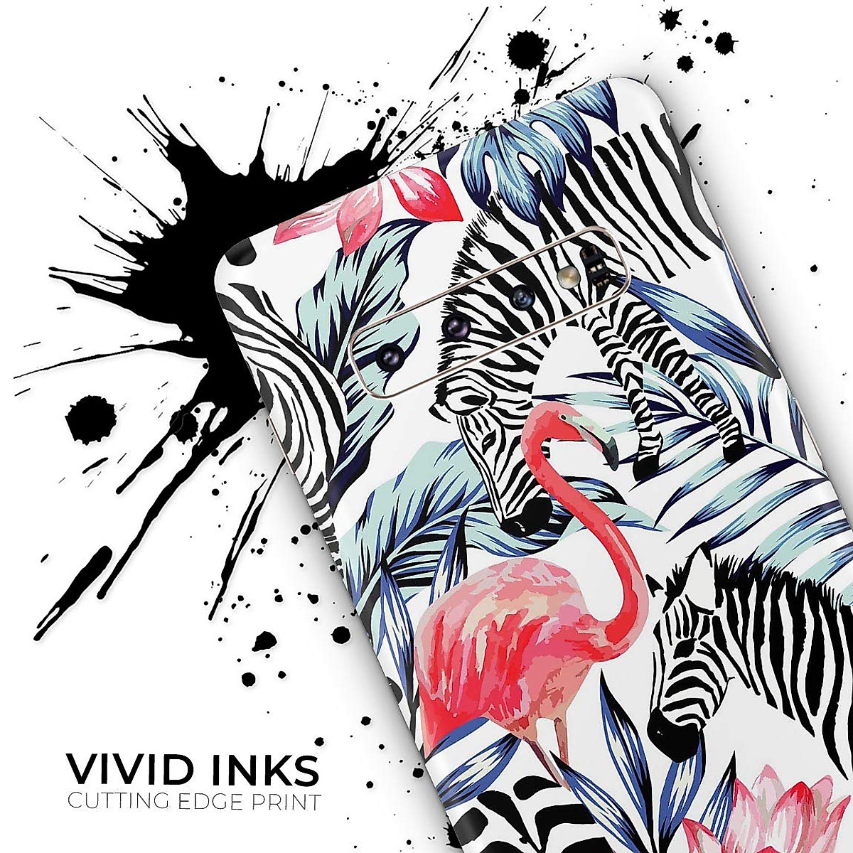DesignSkinz Tropical Flamingo and Zebra Jungle Protective Vinyl Decal Wrap Skin Cover Compatible with The Samsung Galaxy S20 (Screen Trim & Back Glass Skin)