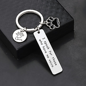 WSNANG Veterinarian Gifts I Speak For Those Who Has No Voice Keychain Vet Techs Gift Animal Rescue Gift (Speak For Those KC)