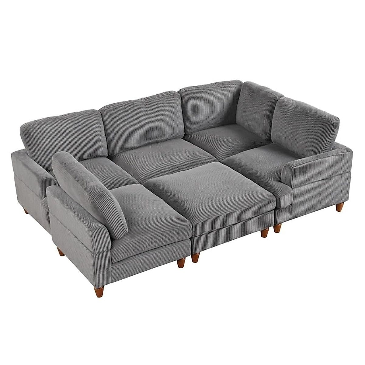 FANCUF Modular Sectional Sofa with Ottoman L Shaped Corner Sectional for Living Room, Office, Spacious Space