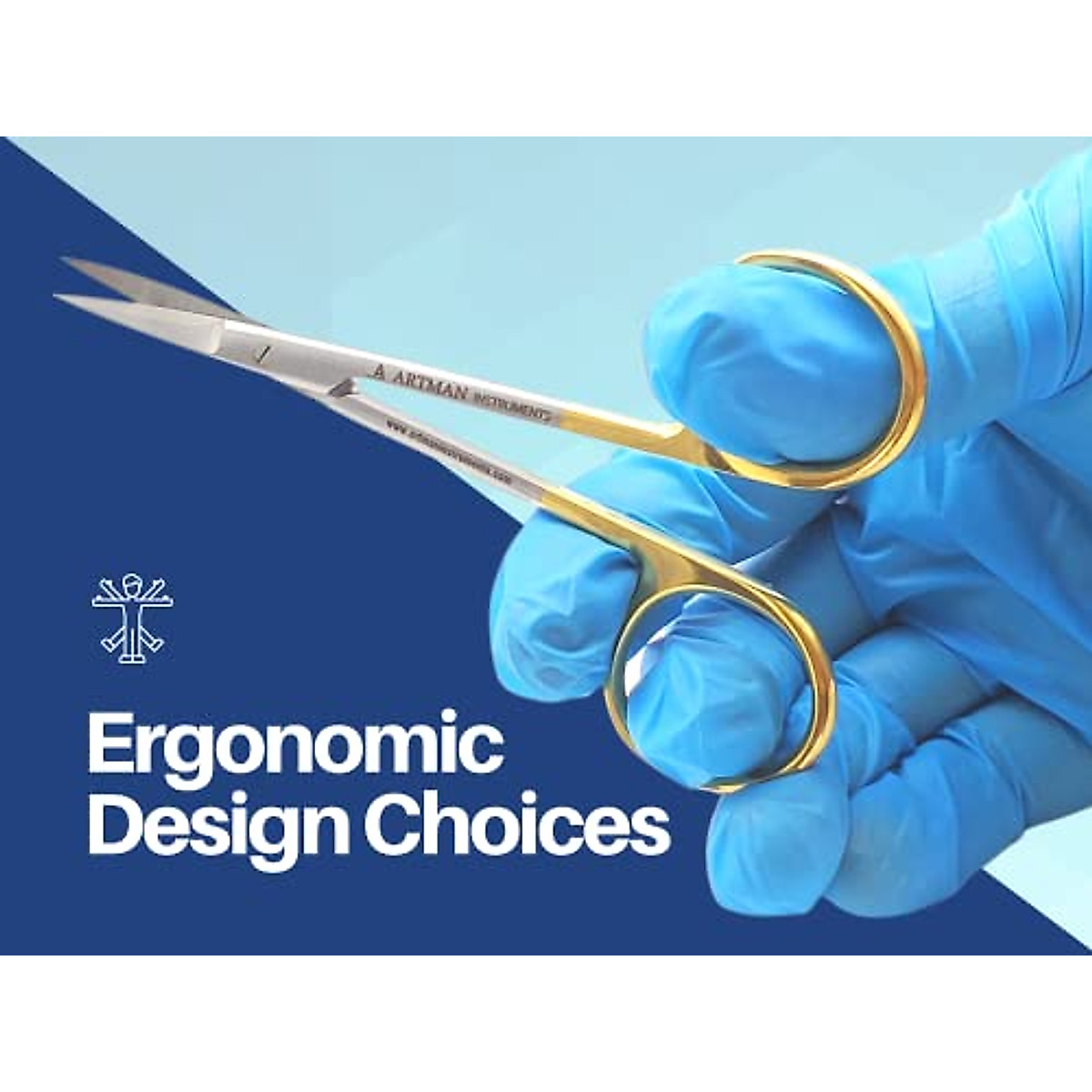 Scissors 4.5 inch curved Gold Plated handle Dental Surgical Gum Scissors BY Wise Linkers