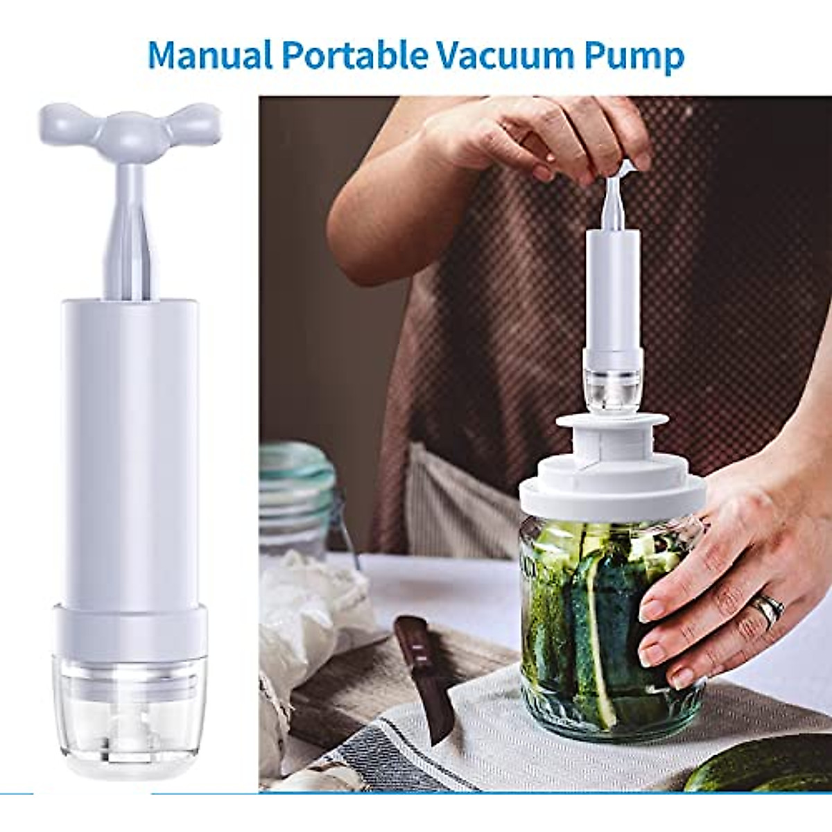 Mini Vacuum Pump Manual Vacuum Sealer Pump for Sous Vide Bags Portable Hand Pump Home Organizing Supply Storage Pump Use in Clothes and Food