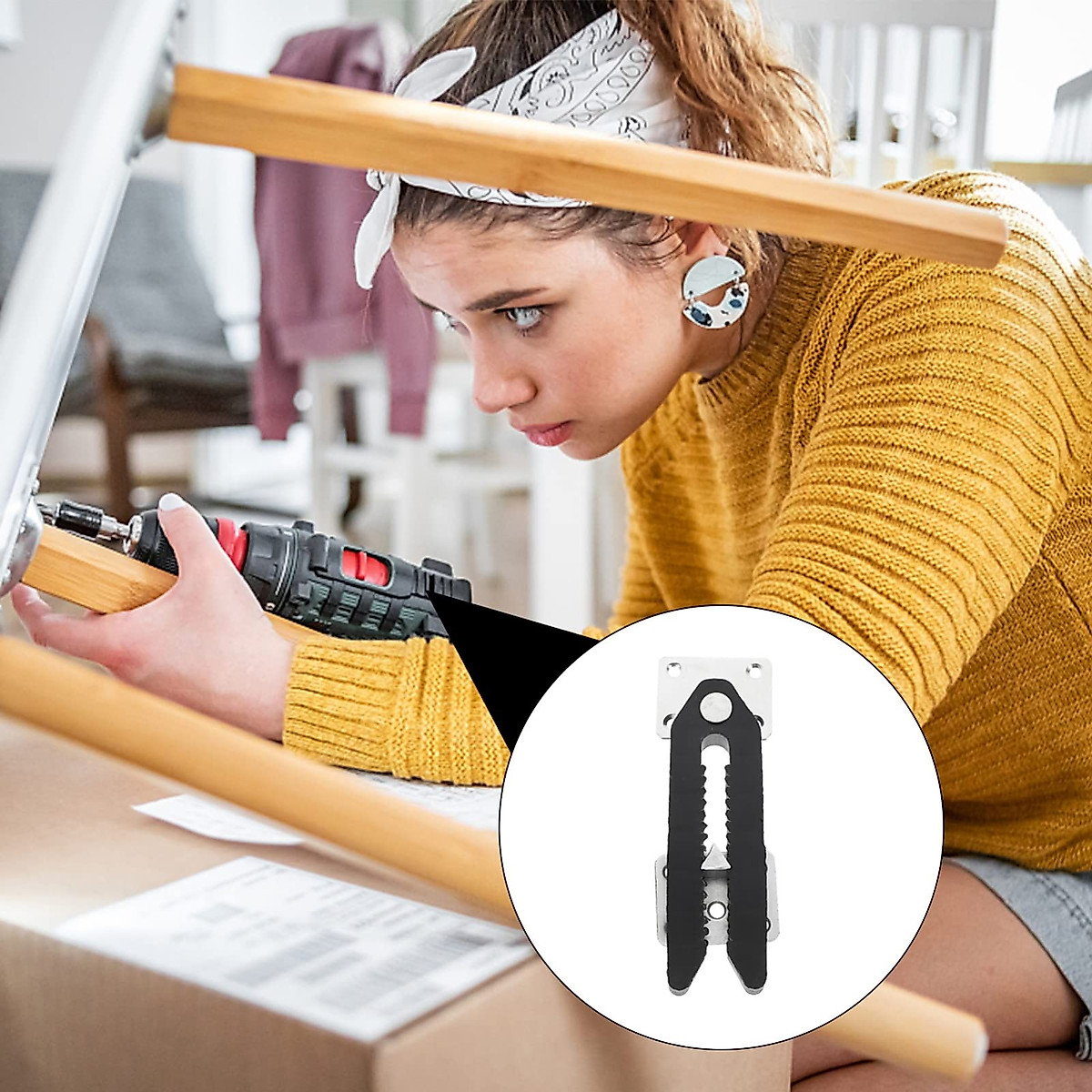 TEHAUX 3pcs Sturdy Clamp Sofa Accessory Connector: Furniture Sectional Connectors Snap Alligator Couch with Screws Practical for Sliding L Buckle Durable Connector, Connector