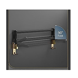 Towel Rack Foldable Double Towel Bar 304 Stainless Steel Wall Mounted Towel Rack Bathroom Towels Shelf Holder Rail for Kitchen Hotel Home Decoration (Size : 59 * 14 * 11cm)