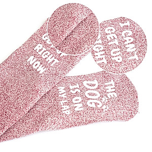 Gift for Dog Lover Women, Glass Cup and Sock for Dog Mom, Dog Mom Socks, Dog Lover Gift, Can Shaped Glass Cups, 20oz Drinking Glasses with Bamboo Lid and Glass Straw, Reusable Cup for Dog Lovers