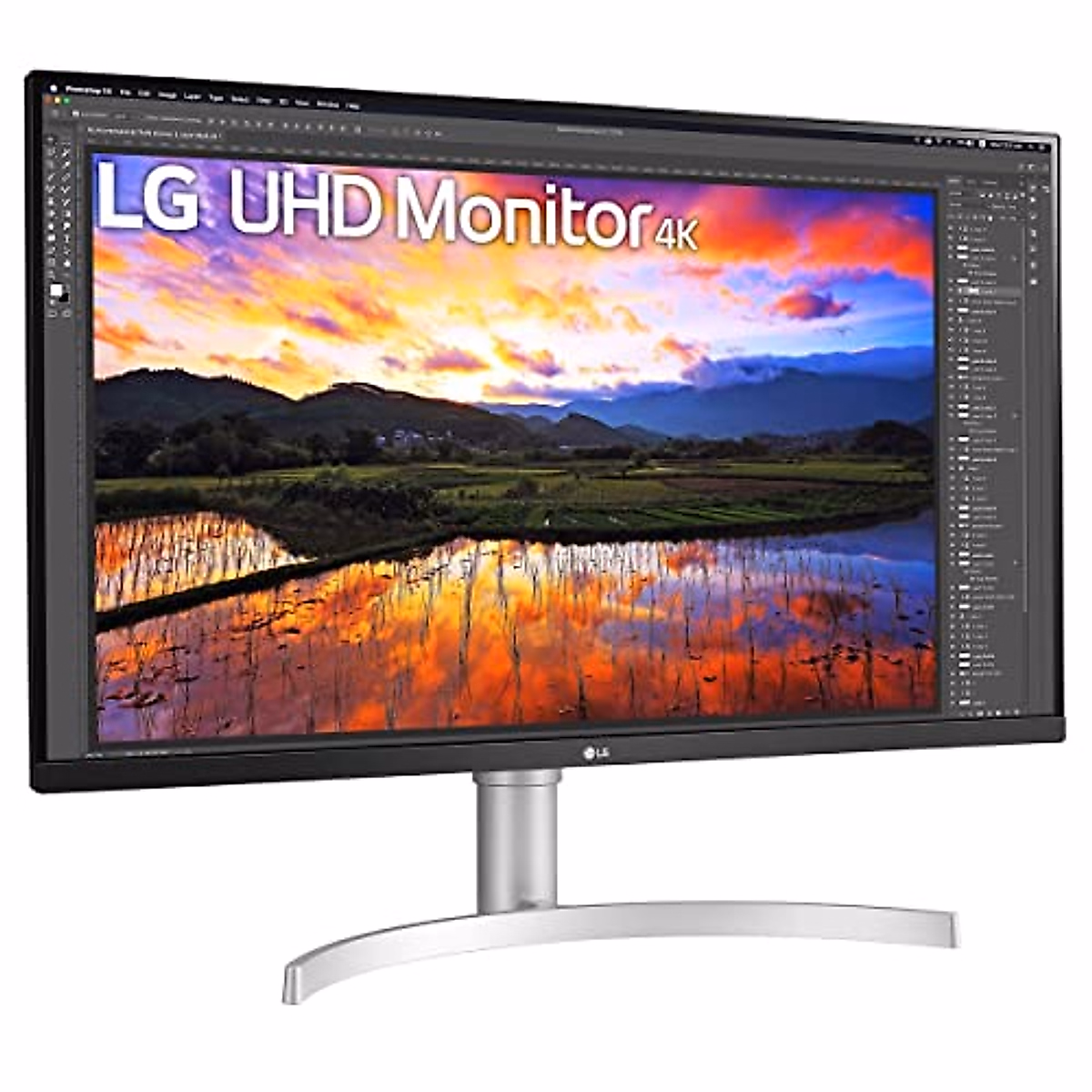 LG 32UN650-W Monitor 32" UHD (3840 x 2160) IPS Ultrafine Display, HDR10 Compatibility, DCI-P3 95% Color Gamut, AMD FreeSync, 3-Side Virtually Borderless Design, Height Adjustable Stand - Silve/White