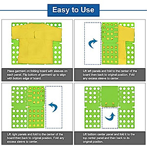 T Shirt Folding Board T Shirt Clothes Folder Laundry Organizer Easy and Fast for Kid and Adult to Fold Clothes Green