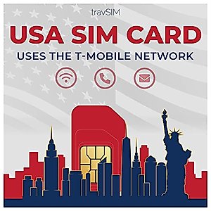 travSIM Prepaid SIM Card USA | Uses The T-Mobile Network | 50GB Data at 4G/5G speeds| SIM for The USA has Unlimited National Calls & Texts | US SIM Card 7 Days