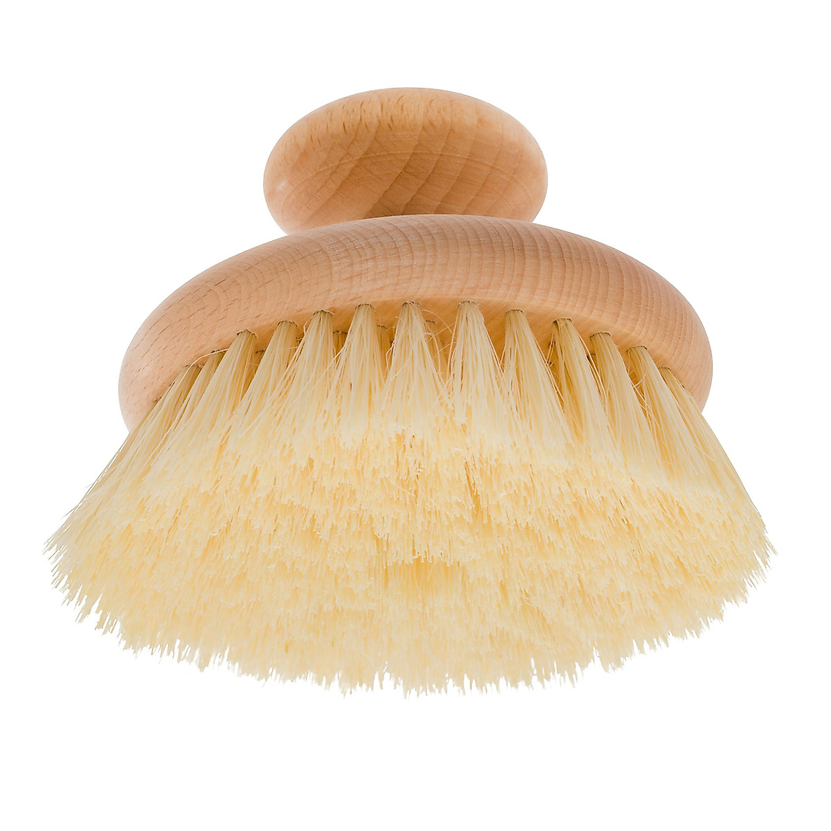 Redecker Natural Tampico Fiber Massage Brush with Oiled Beechwood Knob, 4-Inch Diameter, Made in Germany