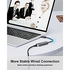 USB C to Ethernet Adapter, 1Gbps USB-C to RJ45 LAN Adapter, Type-C to Ethernet Adapter [Thunderbolt 3 Compatible] Compatible with MacBook and Windows Laptop