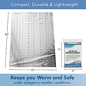 NOVAMEDIC Emergency Foil Mylar Thermal Blankets - Pack of 200, 84"x52", Individually Wrapped, Waterproof Survival Blanket for Camping, Outdoors, First Aid Kit & Travel, Lightweight & Compact, Silver