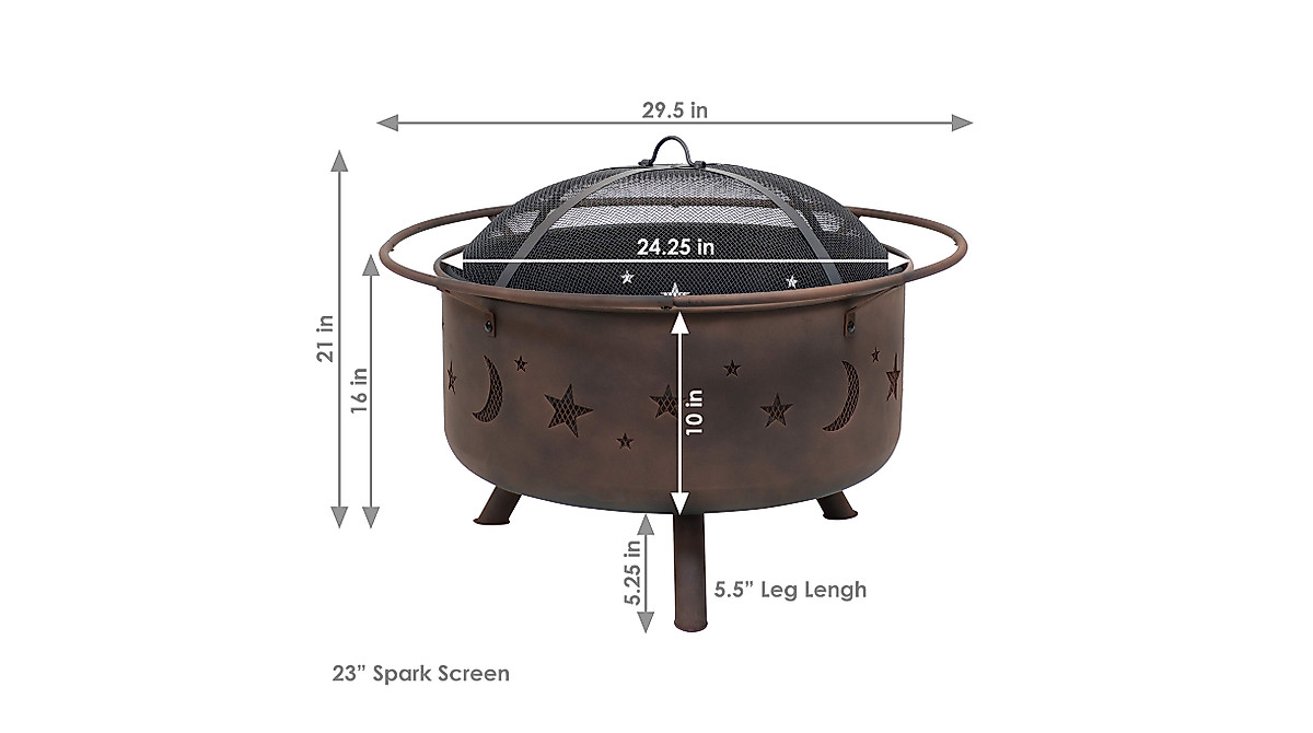 Sunnydaze 30-Inch Cosmic Fire Pit & Grill - Worry-Free Fun