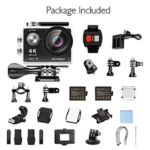 AKASO EK7000 4K25FPS Action Camera Ultra HD Underwater Camera 170 Degree Wide Angle 98FT Waterproof Camera Black