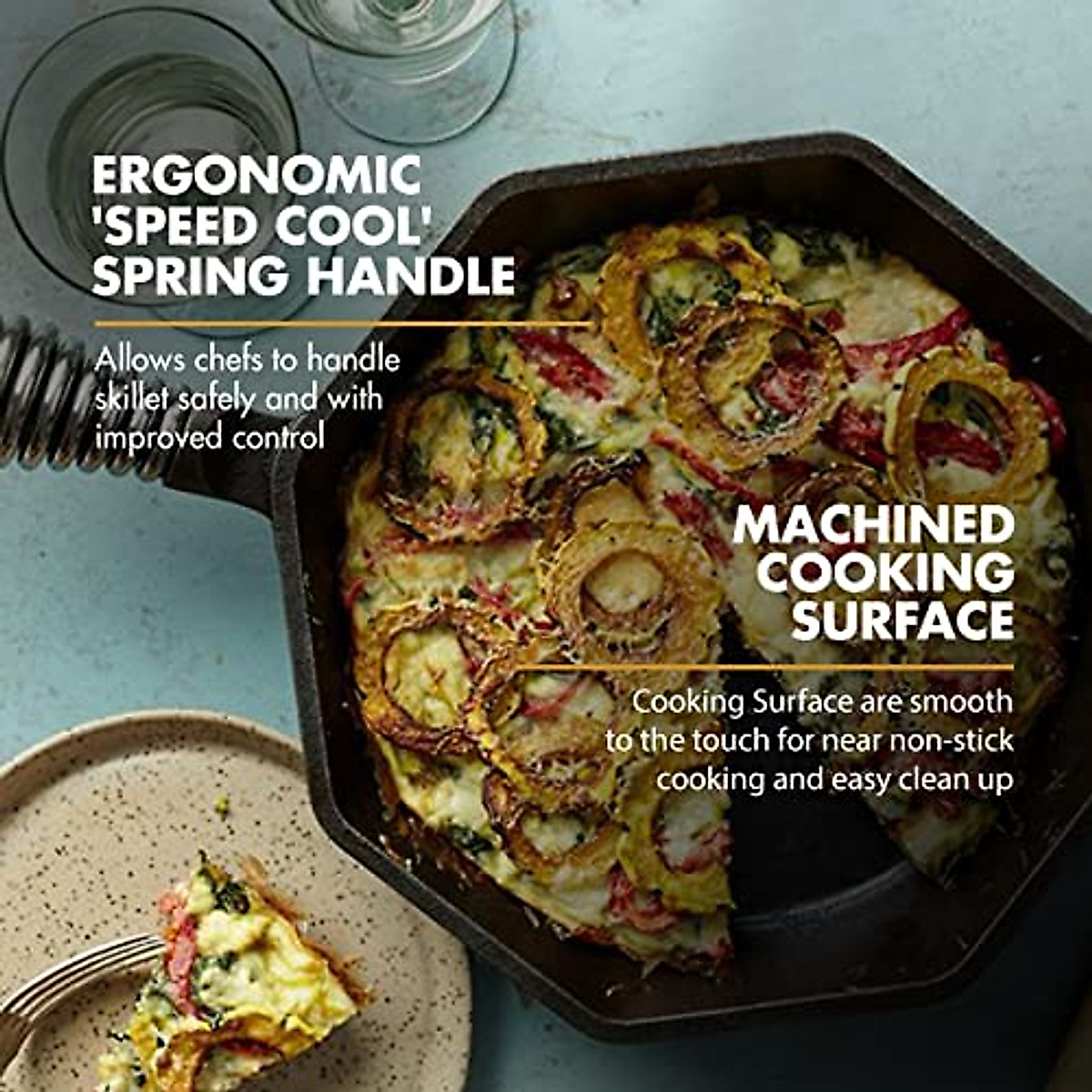 FINEX 10" Cast Iron Skillet with Lid, Modern Heirloom, Handcrafted in the USA, Pre-seasoned with Organic Flaxseed Oil