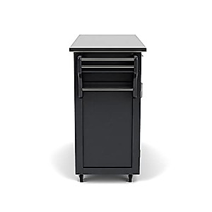 Homestyles Create Kitchen Cart, Stainless Steel Top, Black