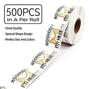 I’m Here Stickers,Mail Stickers,Thank You Stickers,Handmade Stickers,Small Shop Stickers,Envelopes Stickers for Small Business, Online Retailers,Handmade Goods,500 Labels Per Roll