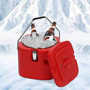 Giciashop Insulated Soup Container, 2.5 Gallon Food Warmers Food Hot Box with Thick Lid and Buckles, Commercial Soup Container for Hot or Cold Food Storage