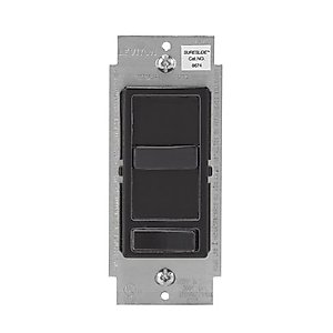 Leviton SureSlide Dimmer Switch for Dimmable LED, Halogen and Incandescent Bulbs, 6674-P0E, Black