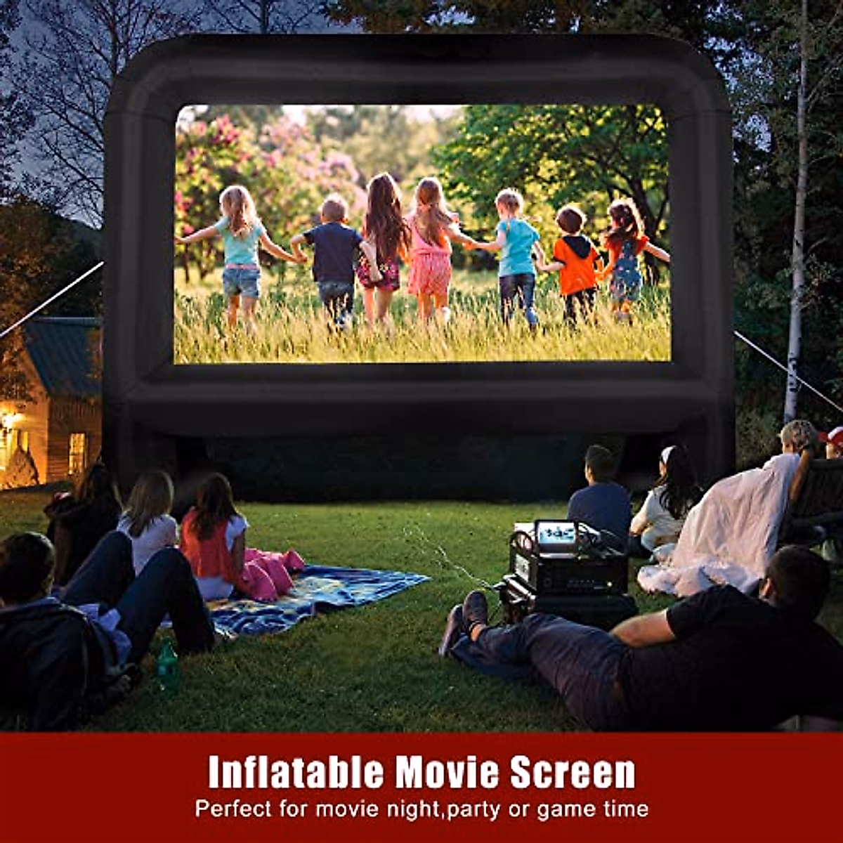 Inflatable Movie Screen (14 Feet) Blow up Mega Projector Screen with Carry Bag for Front Projection