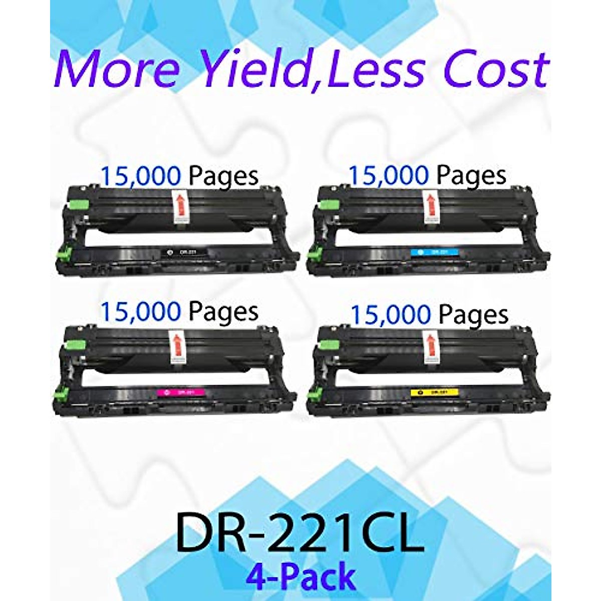 EASYPRINT (4 Pack) Compatible DR221 DR-221CL Drum Unit Use for Brother DCP-9020CDW HL-3140CDW HL-3170CDW MFC-9140CDN MFC-9330CDW Printer (BK/C/M/Y)