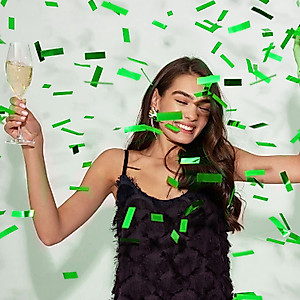 Confetti Cannons Confetti Poppers,15 Inch Biodegradable Party Poppers Confetti Shooters, WORKKEEP Green Confetti Pop for Birthday Wedding Celebration New Year Decorations Air Powered Confetti