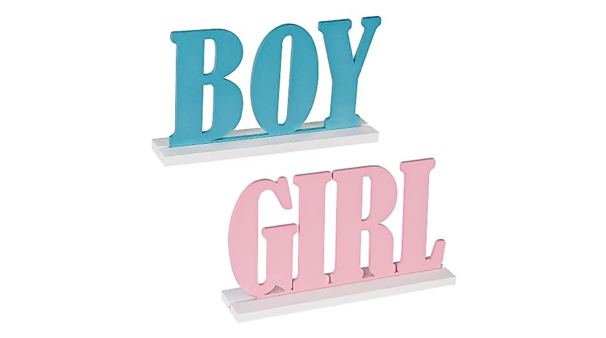Boy or Girl Sign – Stylish Wooden Decor for Baby Showers