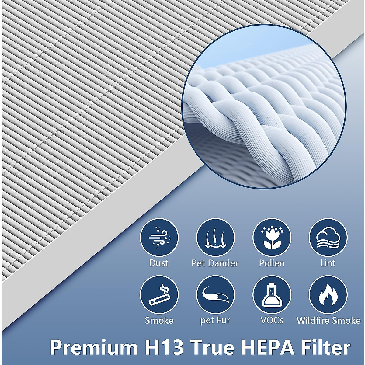115115 Replacement Filter A Size 21 Compatible with Winix PlasmaWave 5300-2, C535, P300, 6300-2, 5300, 9000 Air Purifier, 2 True HEPA Filter 8 Carbon Pre-Filters