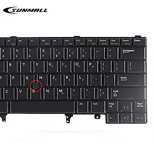 Replacement Keyboard with Backlit/Big Enter Key Compatible with Dell Latitude E5420 E5430 E6220 E6320 E6330 E6420 E6430 E6440 Series US Layout Black (with Pointer Stick)