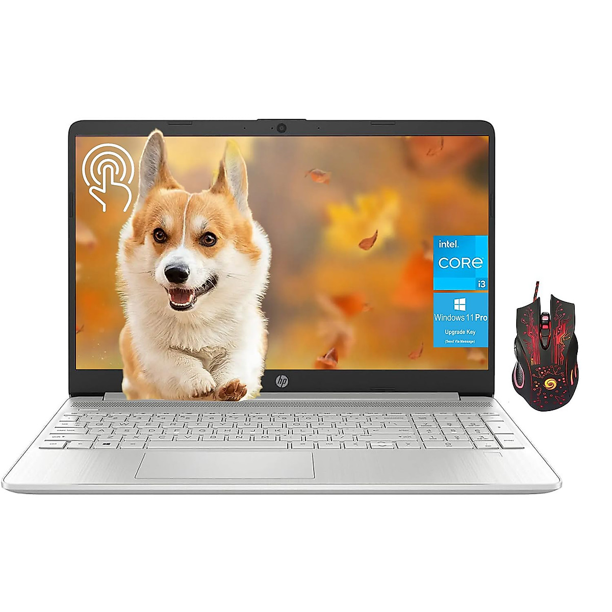 HP 2023 15.6" HD Touchscreen Laptop, Intel Core i3-1215U (Beat i5-1135G7), 16GB RAM, 512GB SSD, Intel UHD Graphics, WiFi, Bluetooth, HDMI, USB-A&C, Long Battery Life, Windows 11 Home, Silver