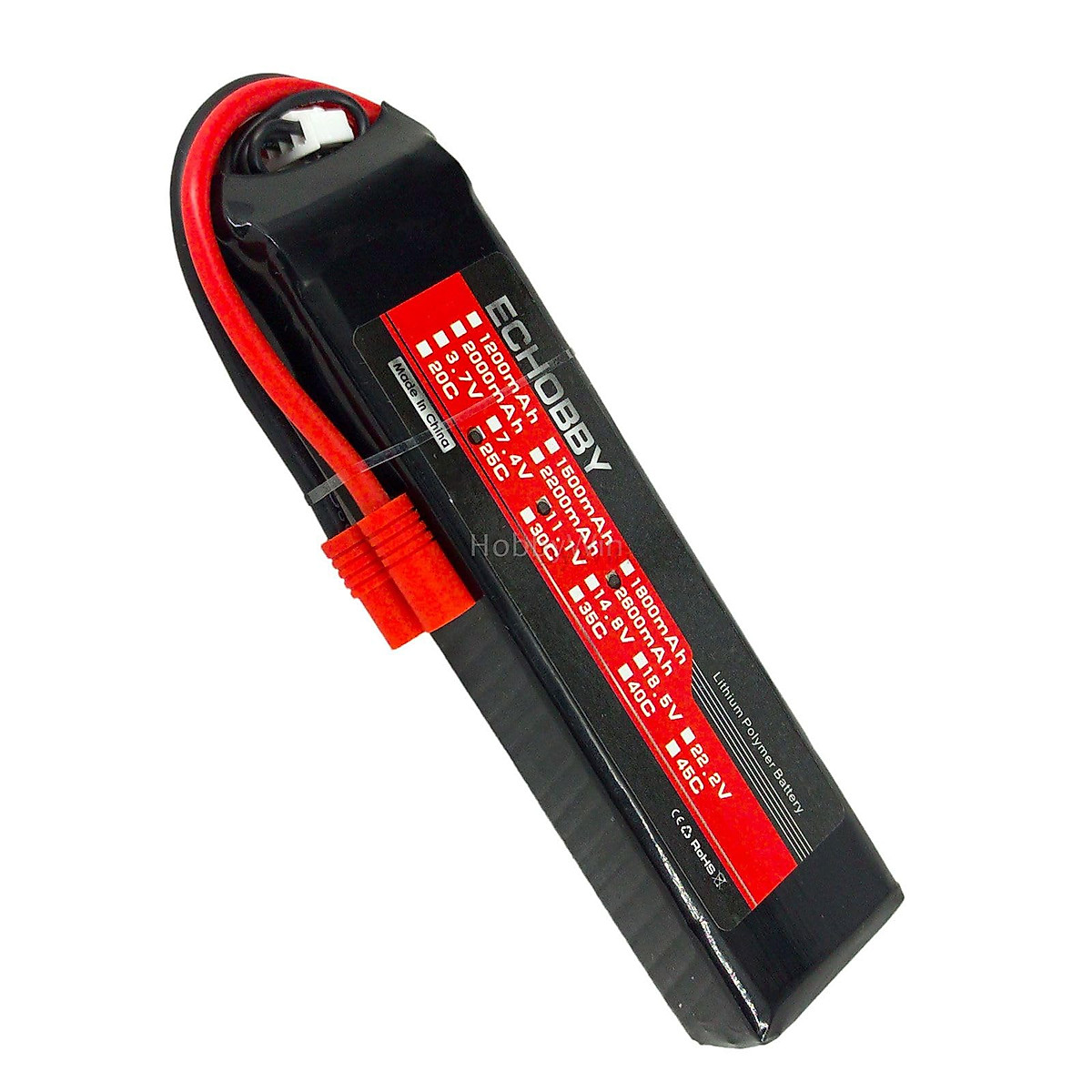 ECHOBBY 11.1V 3S 2600mAh 25C LiPo Battery 3.5mm Banana Plug for RC Airplane Helicopter Quad Copter FPV Drone Multirotor Aircraft