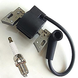 LIYYOO 593872 799582 Ignition Coil + Spark Plug Compatible with Briggs & Stratton 08P502 09P602 09P702 Armature Magneto Lawn Mower Engines