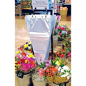 A&A Flower Bouquet Unprinted 37 Micron Clear Cellophane Bags Plastic Sleeve Bag 100 pcs (9x14x3.5 in.)