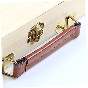 Ciieeo 1pc box Collection Clasp DIY Pigment Khaki Jewelry Locking Household Students Case Colored Trunks Projects Painting Natural Delicate Storage Stash Wood Supplies Empty Lid Artist