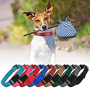 9 Pieces Adjustable Dog Collar for Medium Dogs, Soft Nylon Dog Collar with Quick Release Buckle PET Collar Bulk for Dogs Walking Running Training, Medium