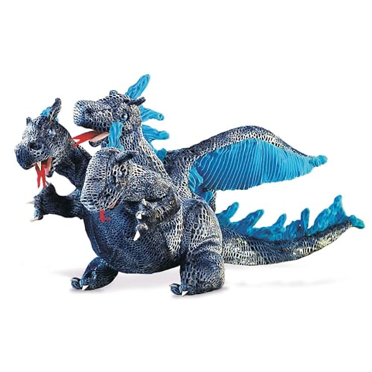 Folkmanis Three-Headed Blue Dragon Hand Puppet