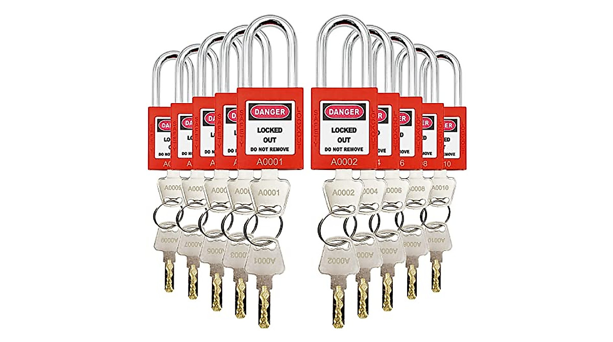 SAFBY 10 Keyed Different Lockout Tagout Locks for Safety and Security