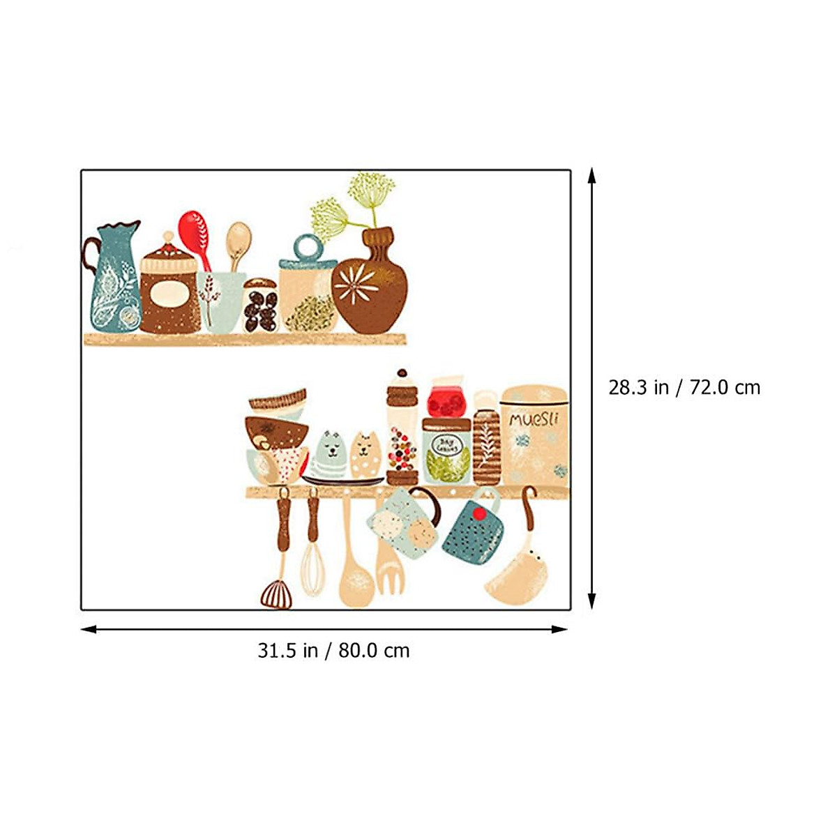 Uonlytech Window Decals 2pcs Cartoon Kitchen Quotes Wall Decal Cooking Utensils Wall Art for Kitchen Dining Room Fridge Restaurant Decor