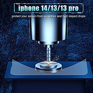 NatuBeau 3 Pack Screen Protector Compatible with iPhone 13 / iPhone 13 Pro, iPhone 13 Pro Screen Protector Tempered Glass, 6.1 inch, 9H Hardness, Scratch Resistant, Easy Installation, Case Friendly