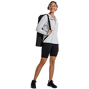 Stelle Womens High Waist Biker Cycling Gym Running Volleyball Workout Yoga Shorts (Medium, Silky Soft Compression-8" Black)