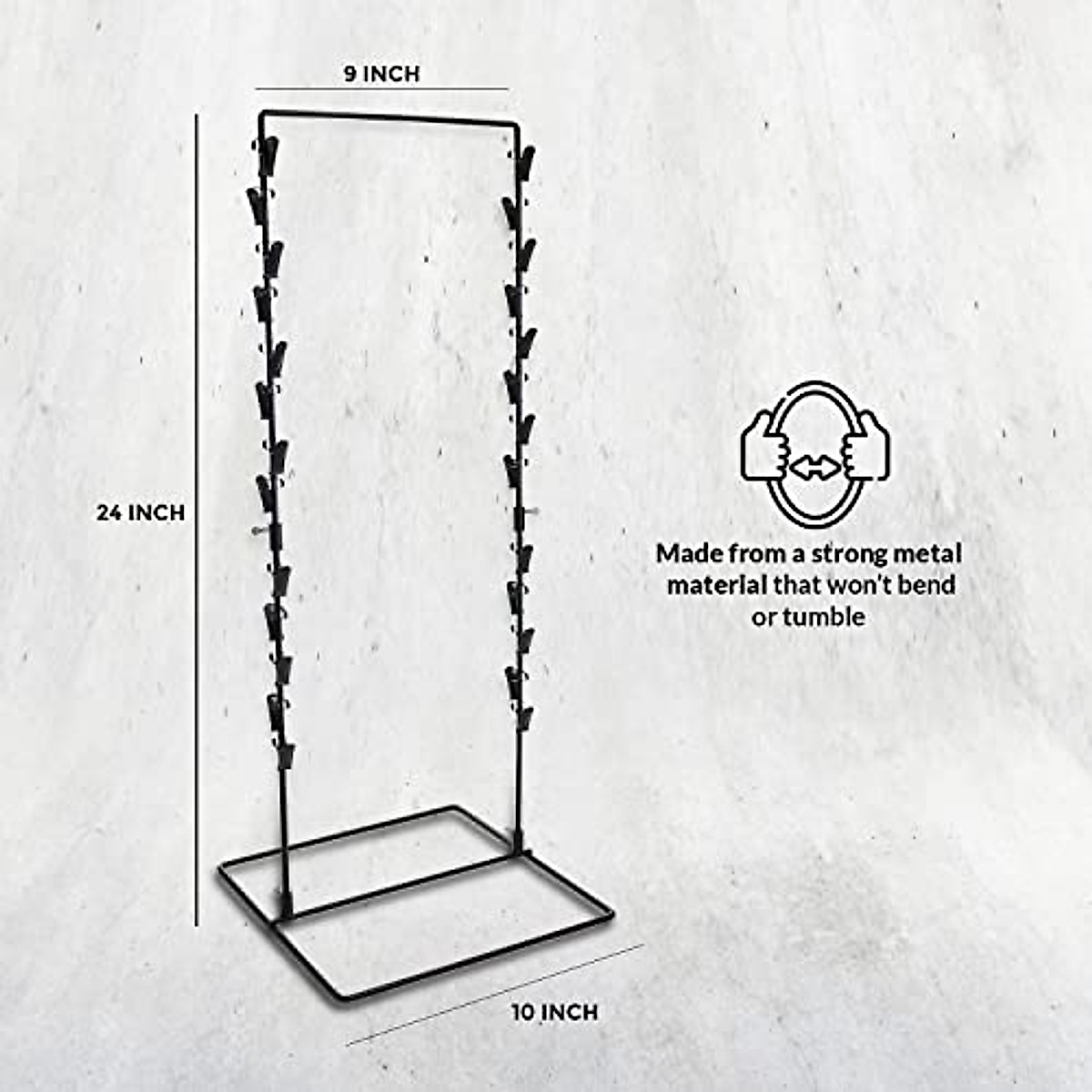 UTILE Countertop Snack Rack Display– Multi-Purpose Counter Stand Organizer for Retail, Stores, Parties, Candy Display and Holder and Chip Display Rack (Matte Black, 24’’ Tall x 9’’ Wide)