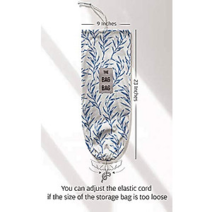 Tropical Leaves Grocery Bag Storage Holder, Grocery Shopping Bags Carrier,Plastic Bag Dispenser, Organizer Recycling Grocery Pocket Containers for Home and Kitchen,Gifts for Family 23x9 inch