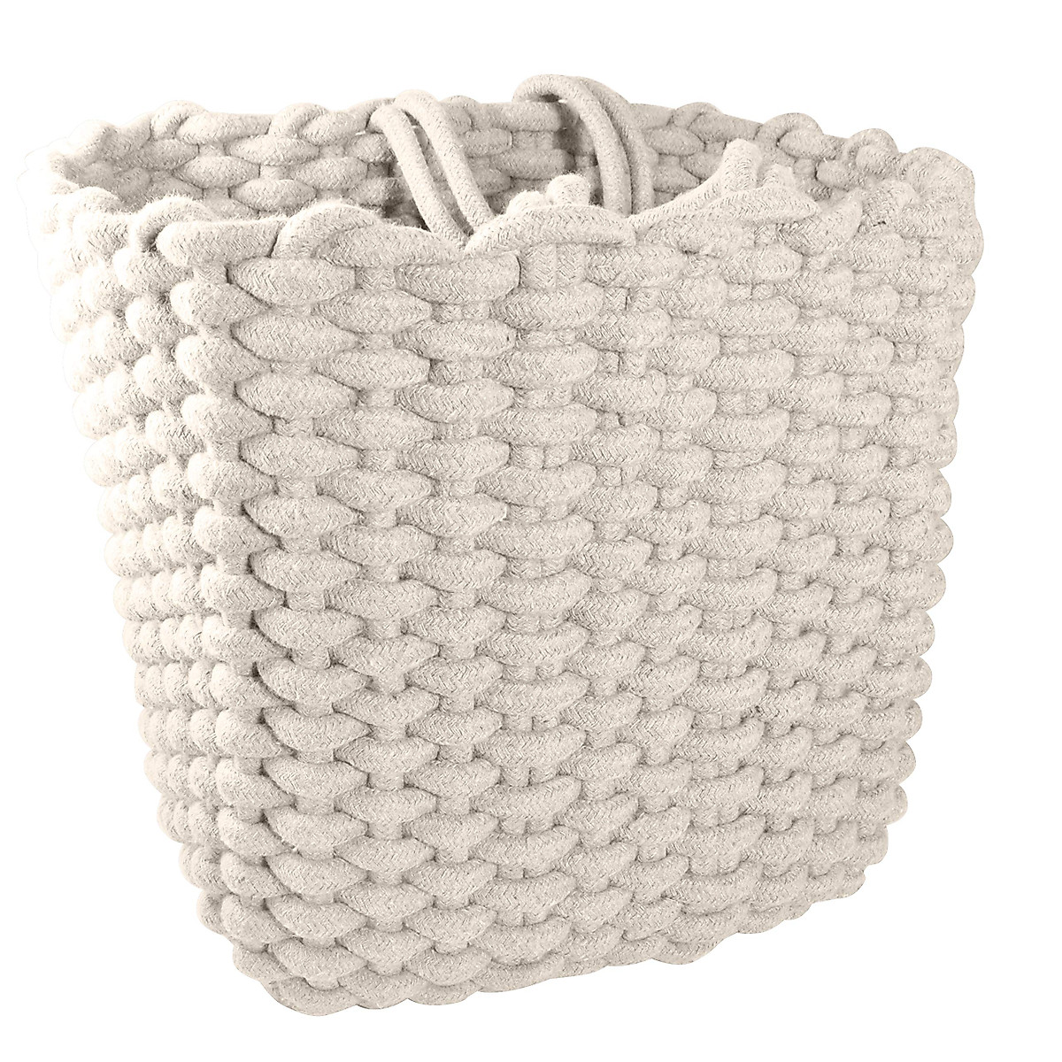 Stor-All Cotton Woven Basket for Organizing, Storage Baskets for Shelves, Woven Baskets for Storage, Laundry Baskets (White)
